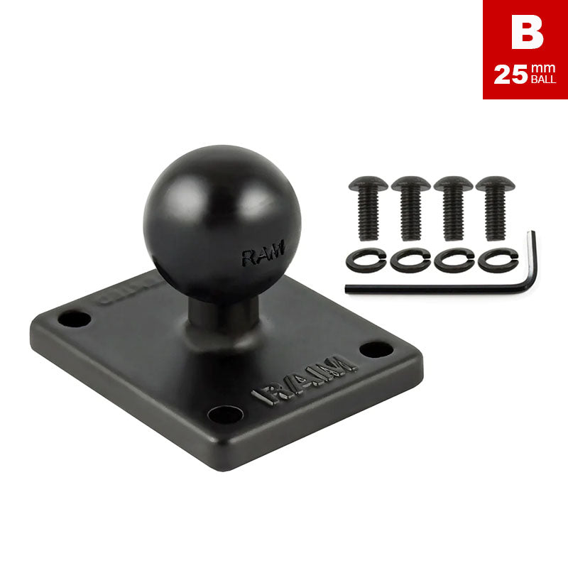 RAM TomTom 4 Hole AMPS Adapter Plate & Hardware 1" Ball RAM-B-347U-TOM ...